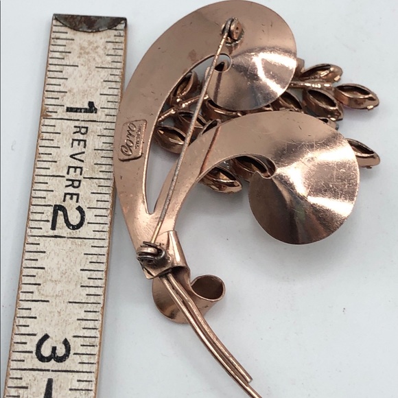 Coro | Jewelry | Vintage Coro Sterling Rhinestone Floral Brooch Pin ...